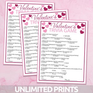 Valentine's Day Trivia Game | Printable Valentine's Day Games ...
