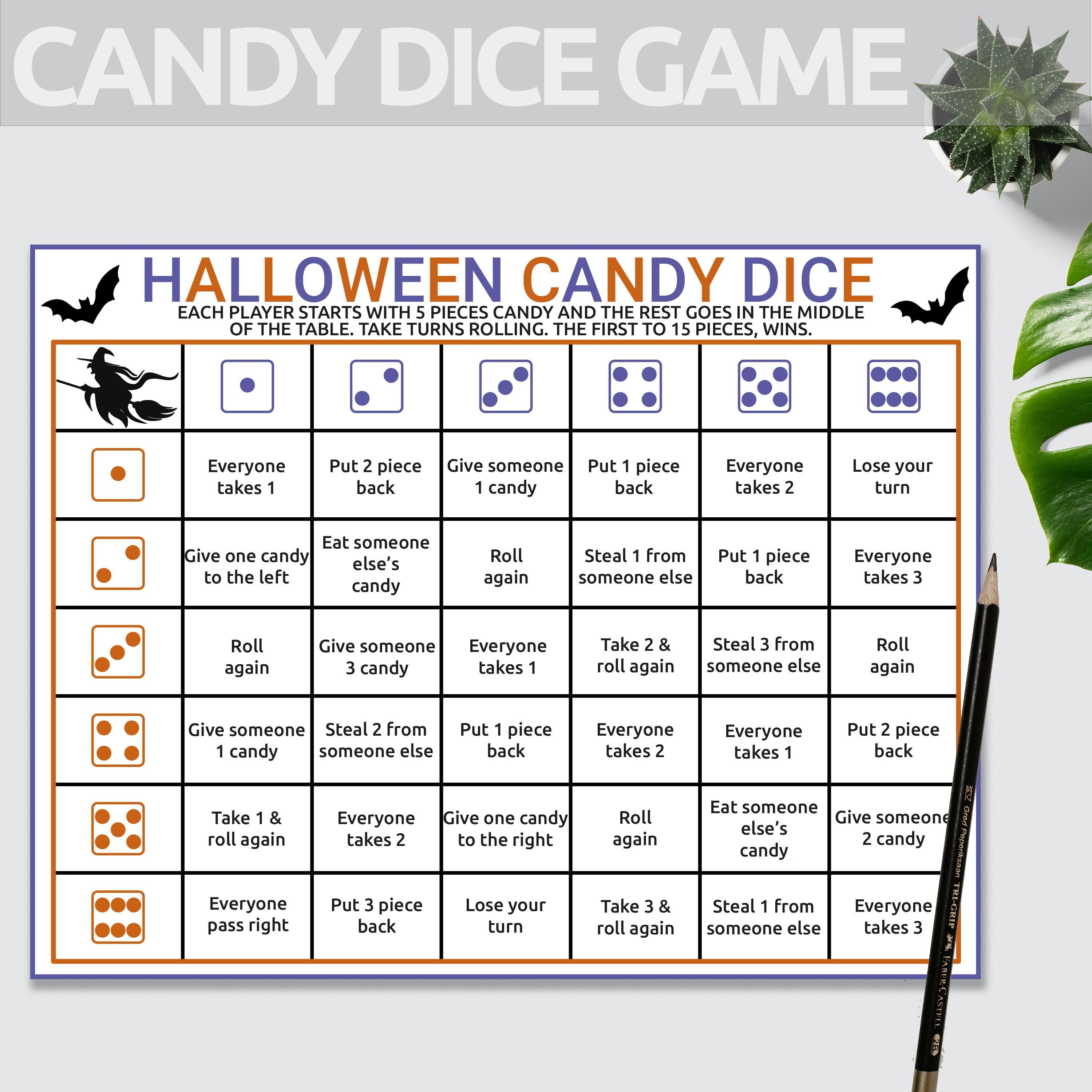Halloween Candy Dice Game | Halloween Candy Game | Halloween Party ...