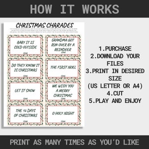 Christmas Party Games | Christmas Charades | Christmas Printable Game ...