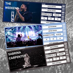 Editable Concert Ticket Template | Custom Concert Ticket | Personalized ...