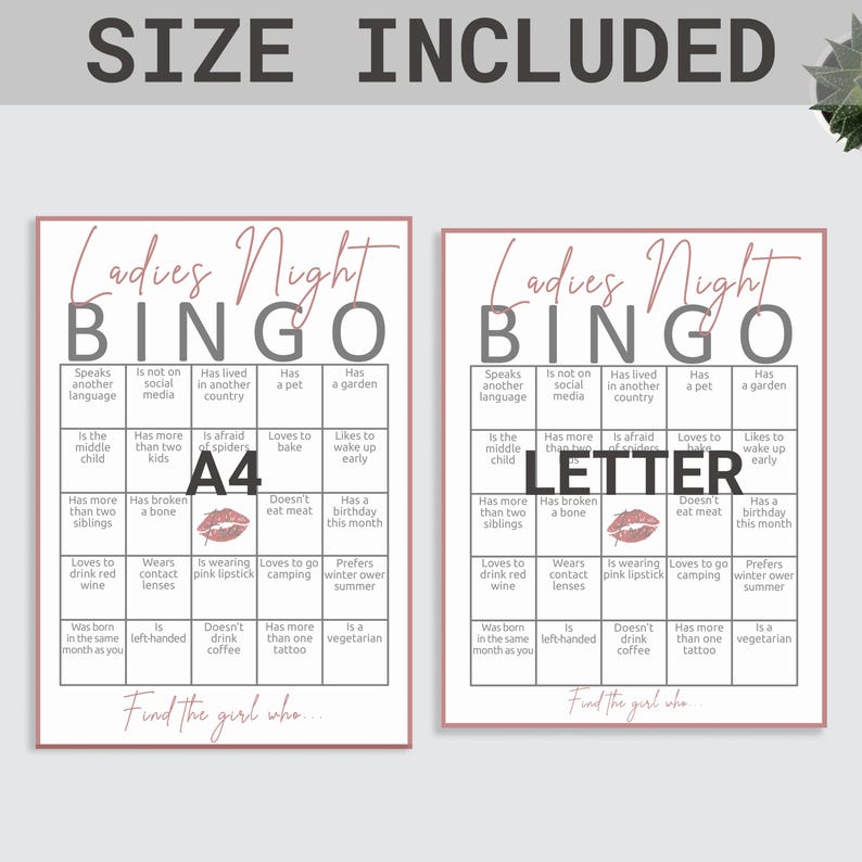 Editable Ladies Night Bingo | Custom Ladies Night Games | Bachelorette ...