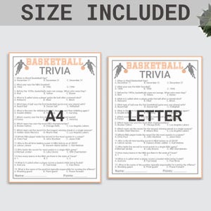Basketball Trivia Game | Printable Basketball Party Game | Fun ...