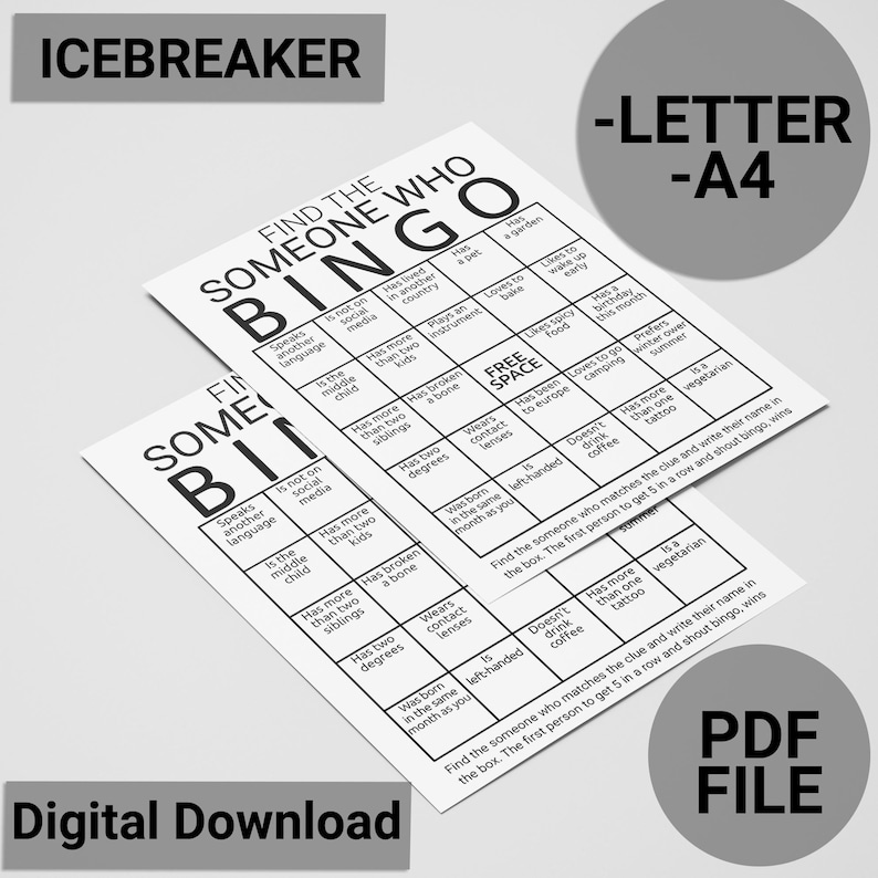 Get to Know You Bingo | Icebreaker Bingo Find Someone Who | Find the ...