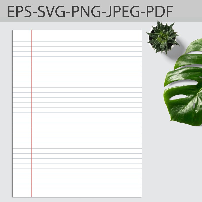 Printable Lined Paper Ruled Notebook Paper Lined Notebook School Paper ...