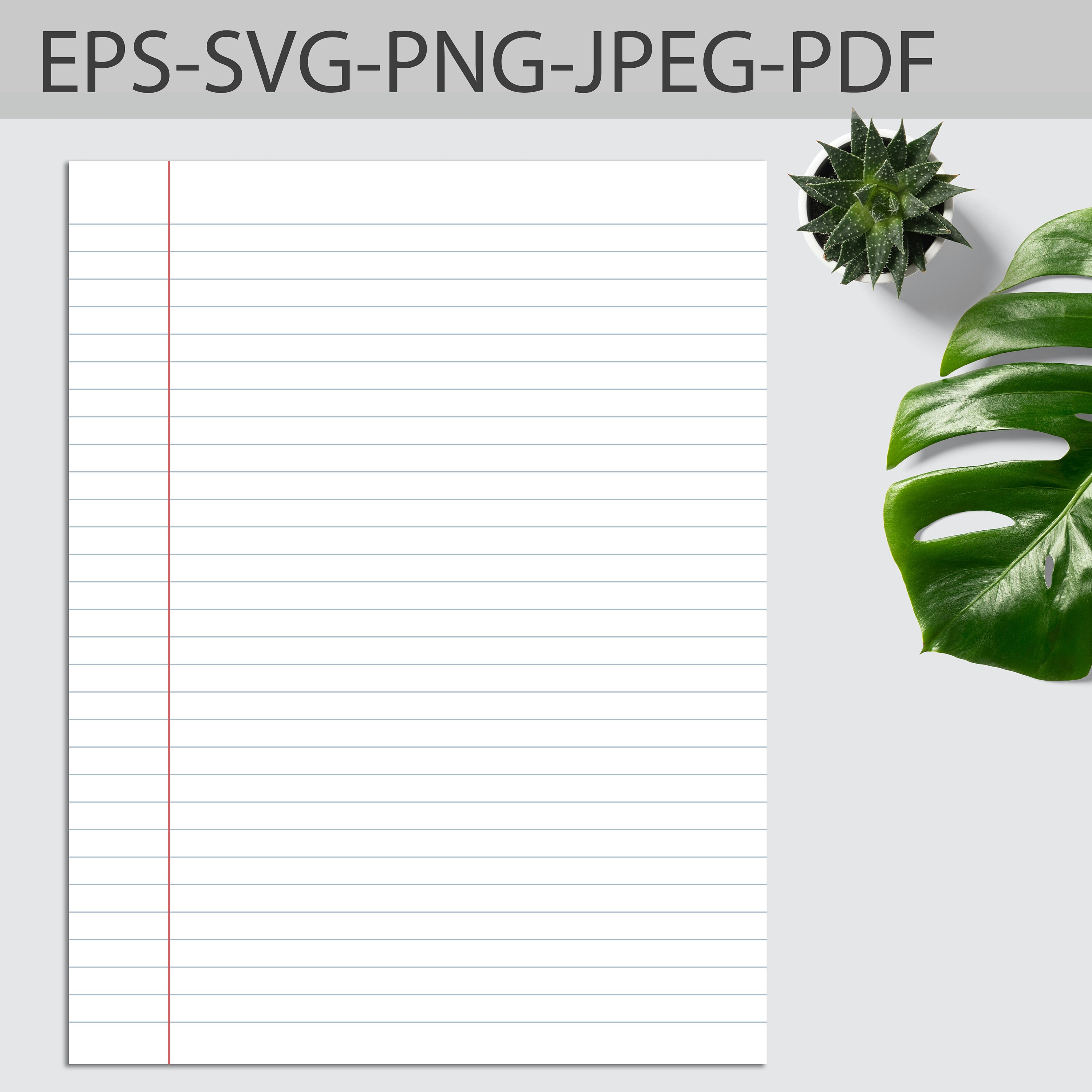 Printable Lined Paper Ruled Notebook Paper Lined Notebook School Paper ...