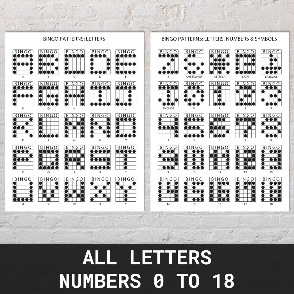 100 Bingo Patterns Printable Fun Bingo Party Game Bingo Winning ...