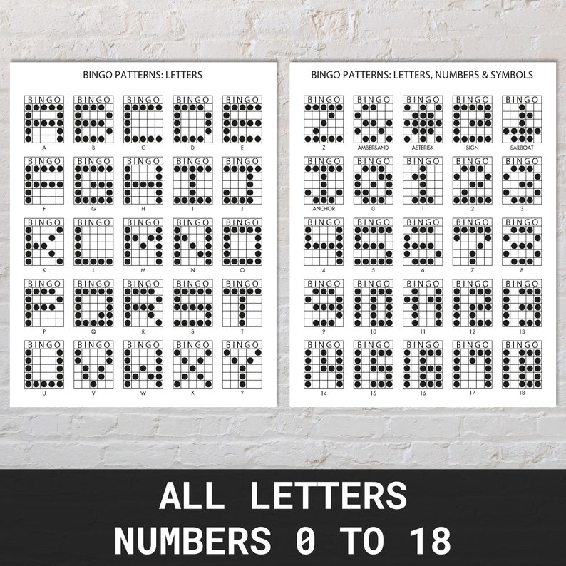 100 Bingo Patterns Printable Fun Bingo Party Game Bingo Winning ...