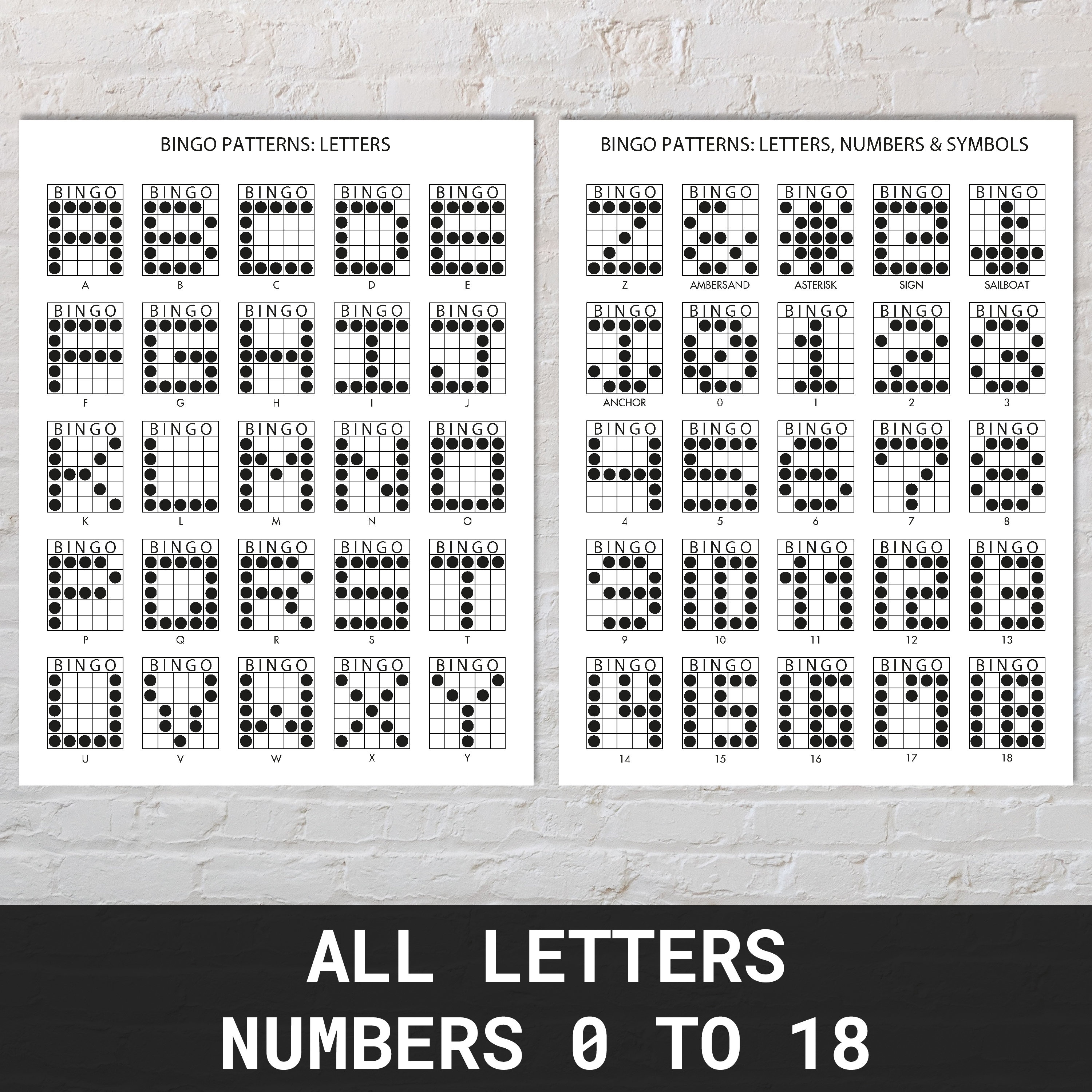 100 Bingo Patterns Printable Fun Bingo Party Game Bingo Winning ...