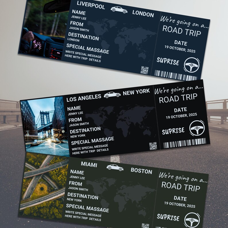 Editable Road Trip Ticket | Printable Road Trip Ticket | Road Trip ...