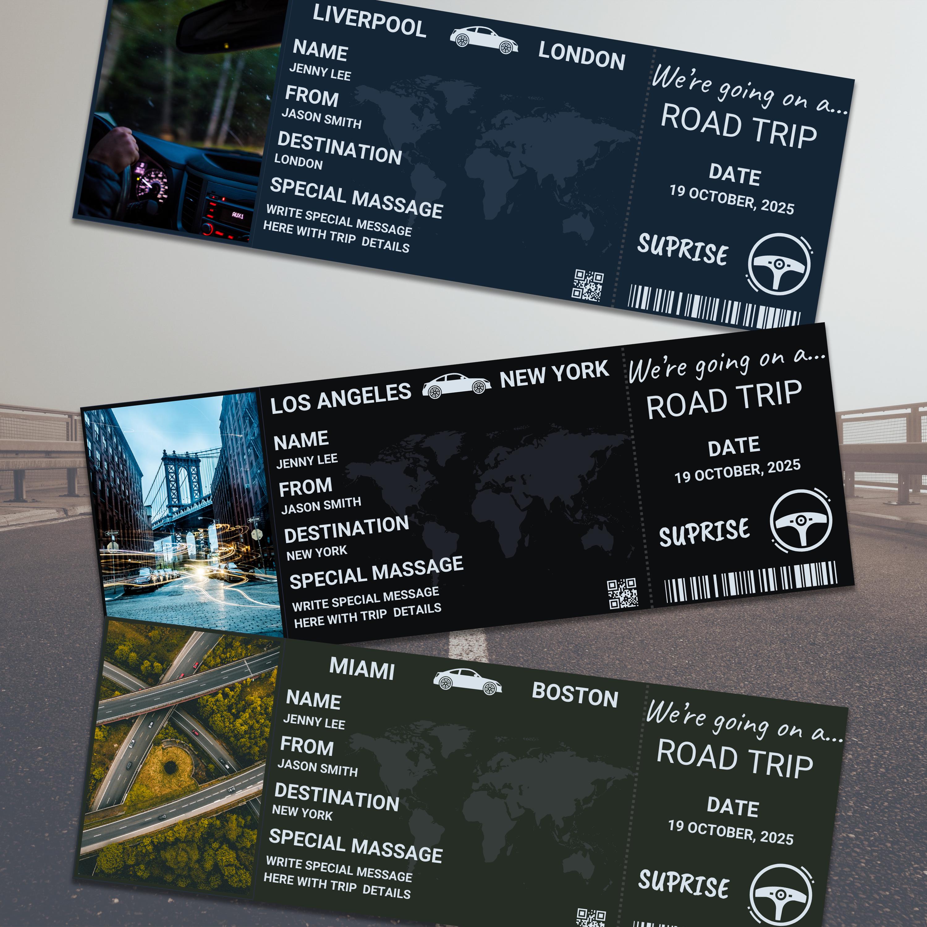Editable Road Trip Ticket Printable Road Trip Ticket Road Trip ...
