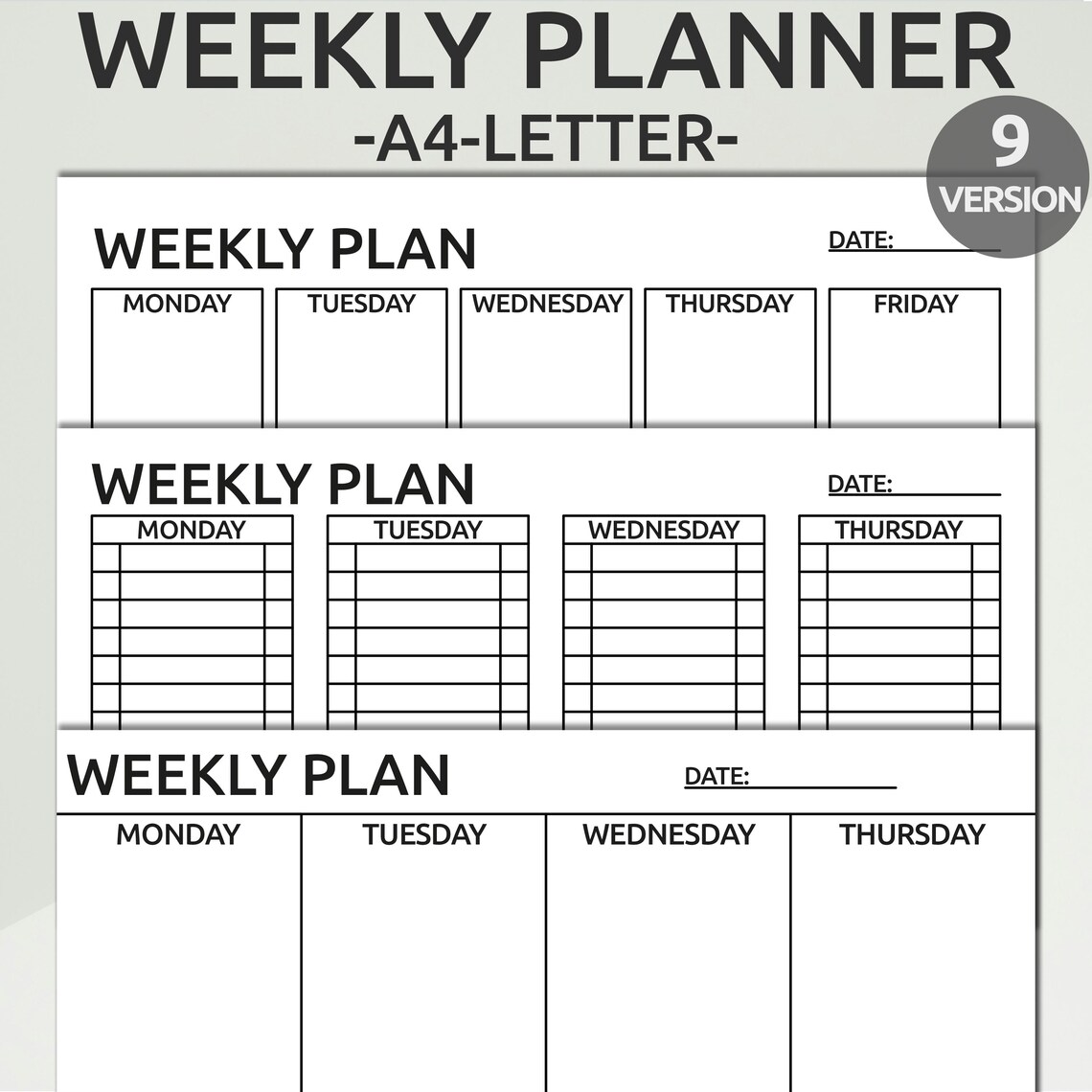 Weekly Schedule Template | Weekly Planner Printable | Weekly Planner ...