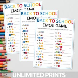Back to School Emoji Game | School Emoji Quiz | First Day of School ...