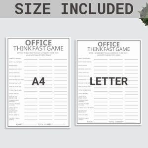 Printable Office Party Game | Office Think Fast Game | Team Building ...