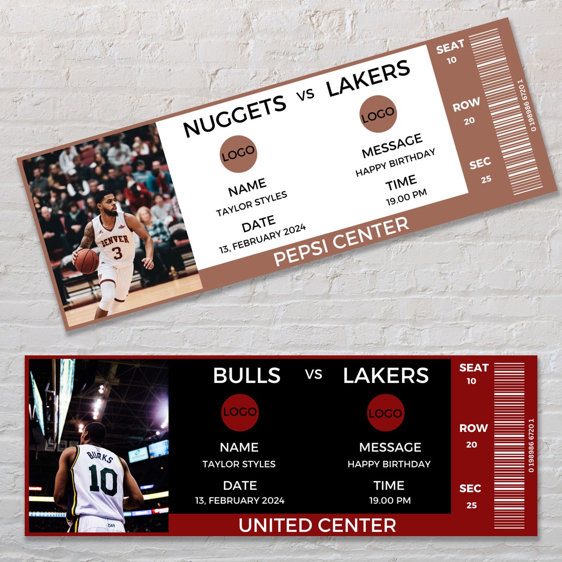 Custom Basketball Tickets | Printable Basketball Tickets Canva Template ...