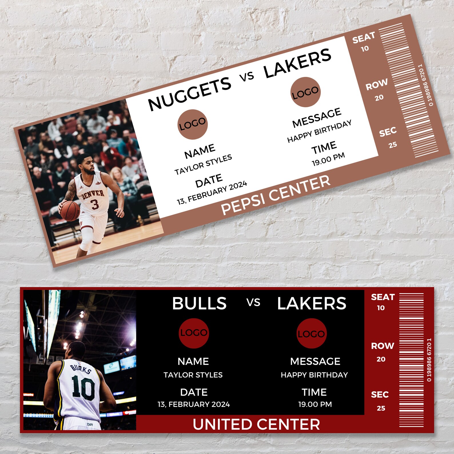 Custom Basketball Tickets | Printable Basketball Tickets Canva Template ...