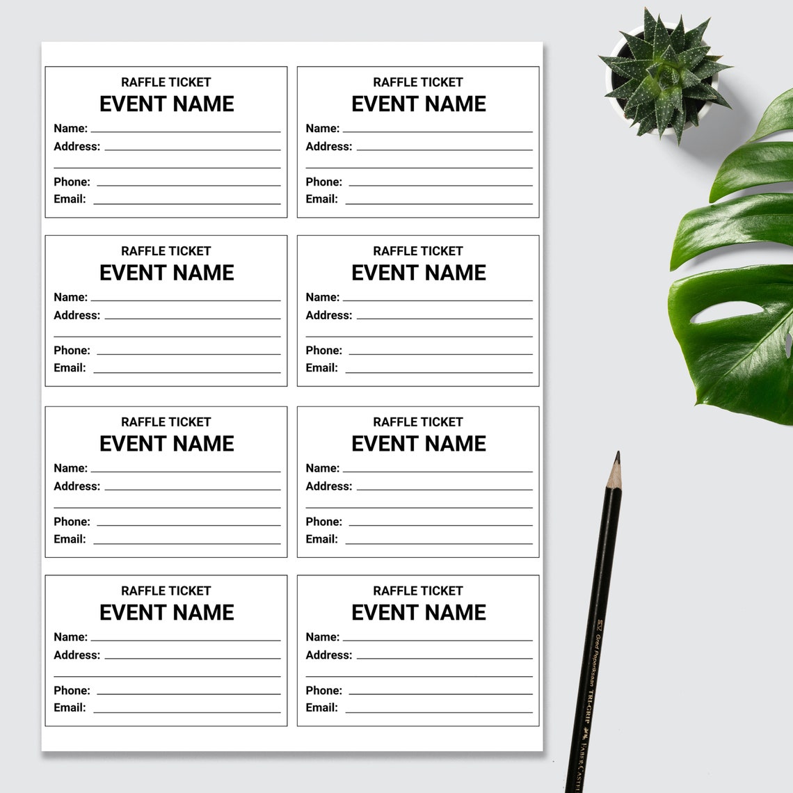 Editable Raffle Ticket Template Printable Raffle Ticket Surprise ...