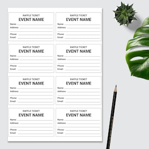 Editable Raffle Ticket Template | Printable Raffle Ticket | Surprise ...