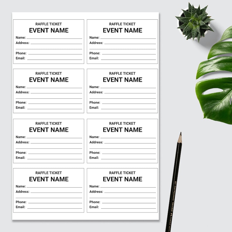 Editable Raffle Ticket Template | Printable Raffle Ticket | Surprise ...