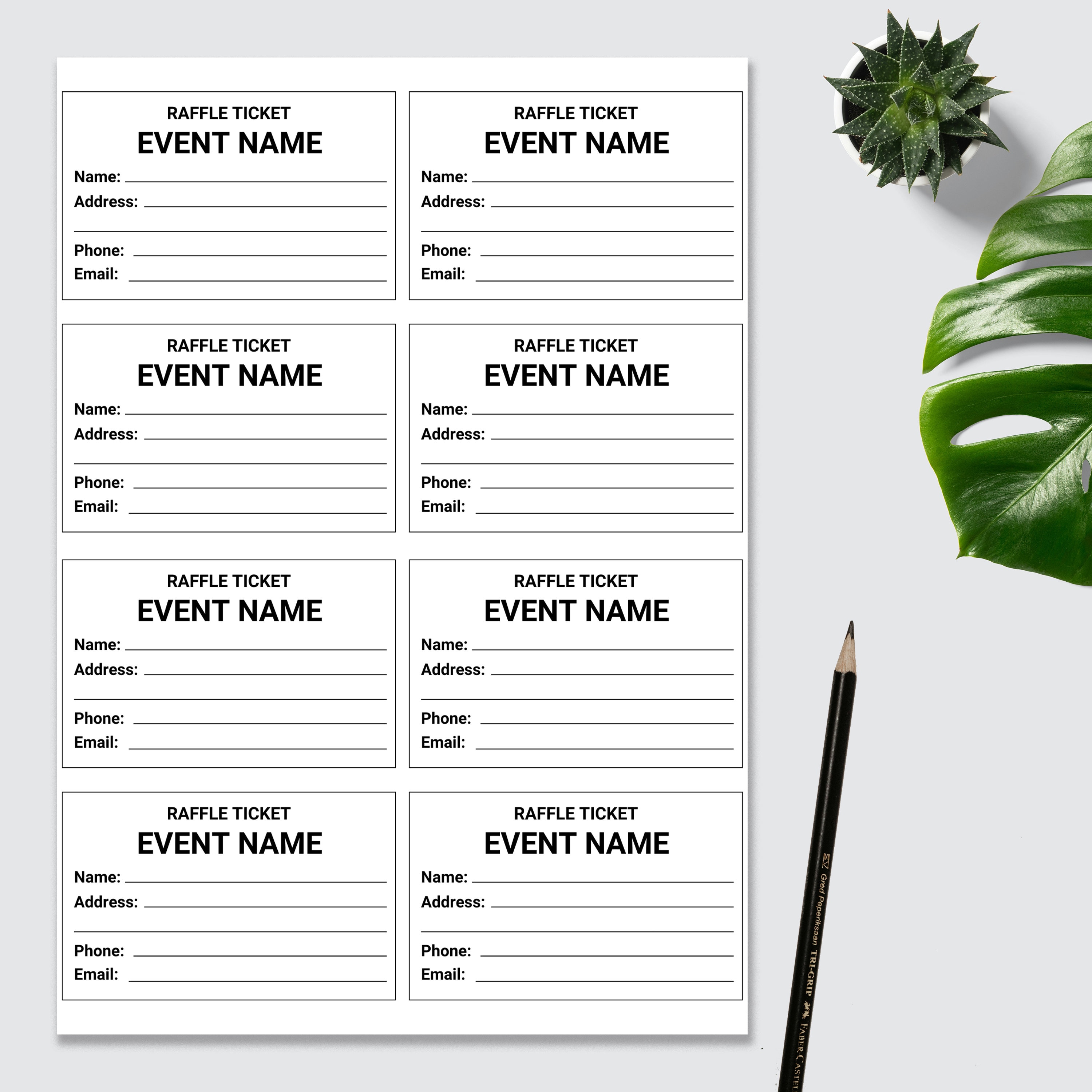 Editable Raffle Ticket Template | Printable Raffle Ticket | Surprise ...