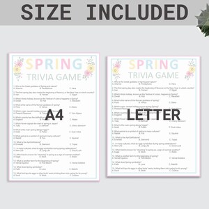 Spring Trivia Game | Spring Party Game | Printable Spring Game | Fun ...