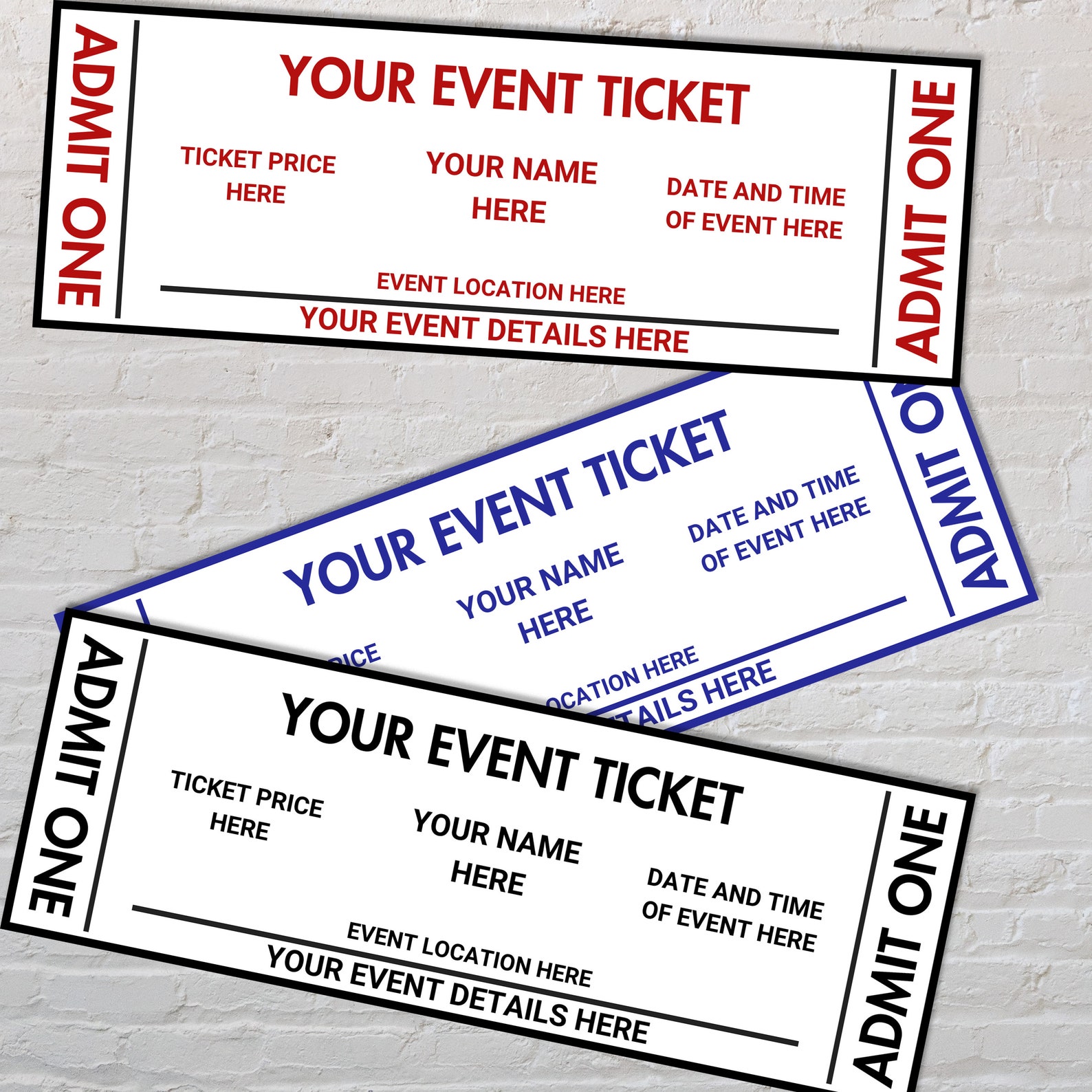 Editable Event Ticket Party Invitation Ticket Printable Event Ticket ...