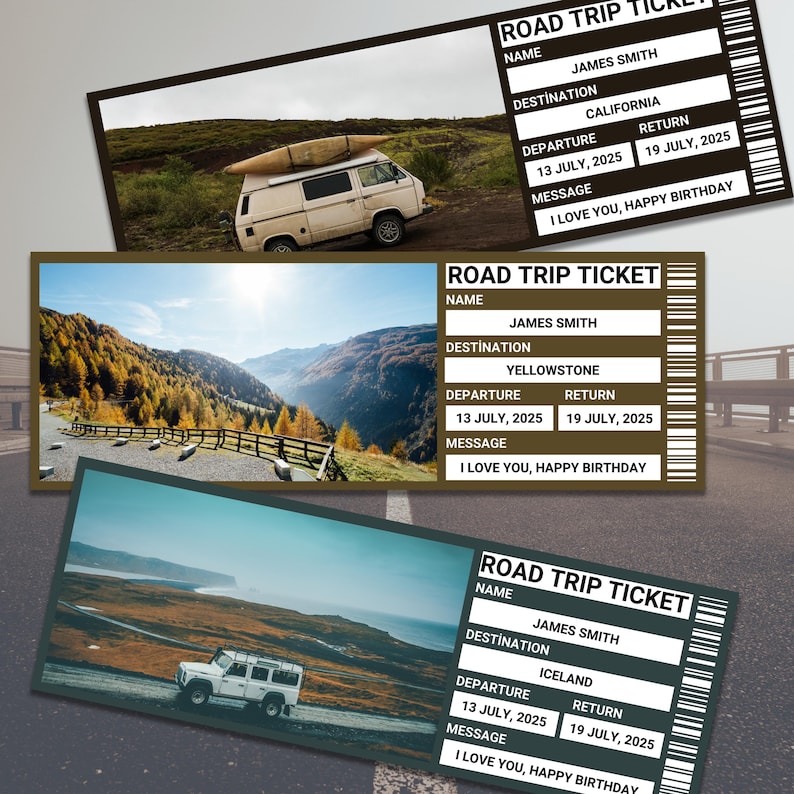 Editable Road Trip Ticket | Printable Road Trip Ticket | Road Trip ...