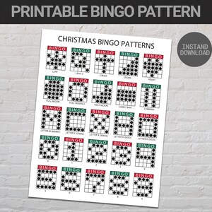 Christmas Bingo Patterns | Printable Christmas Bingo Party Game | 50 ...