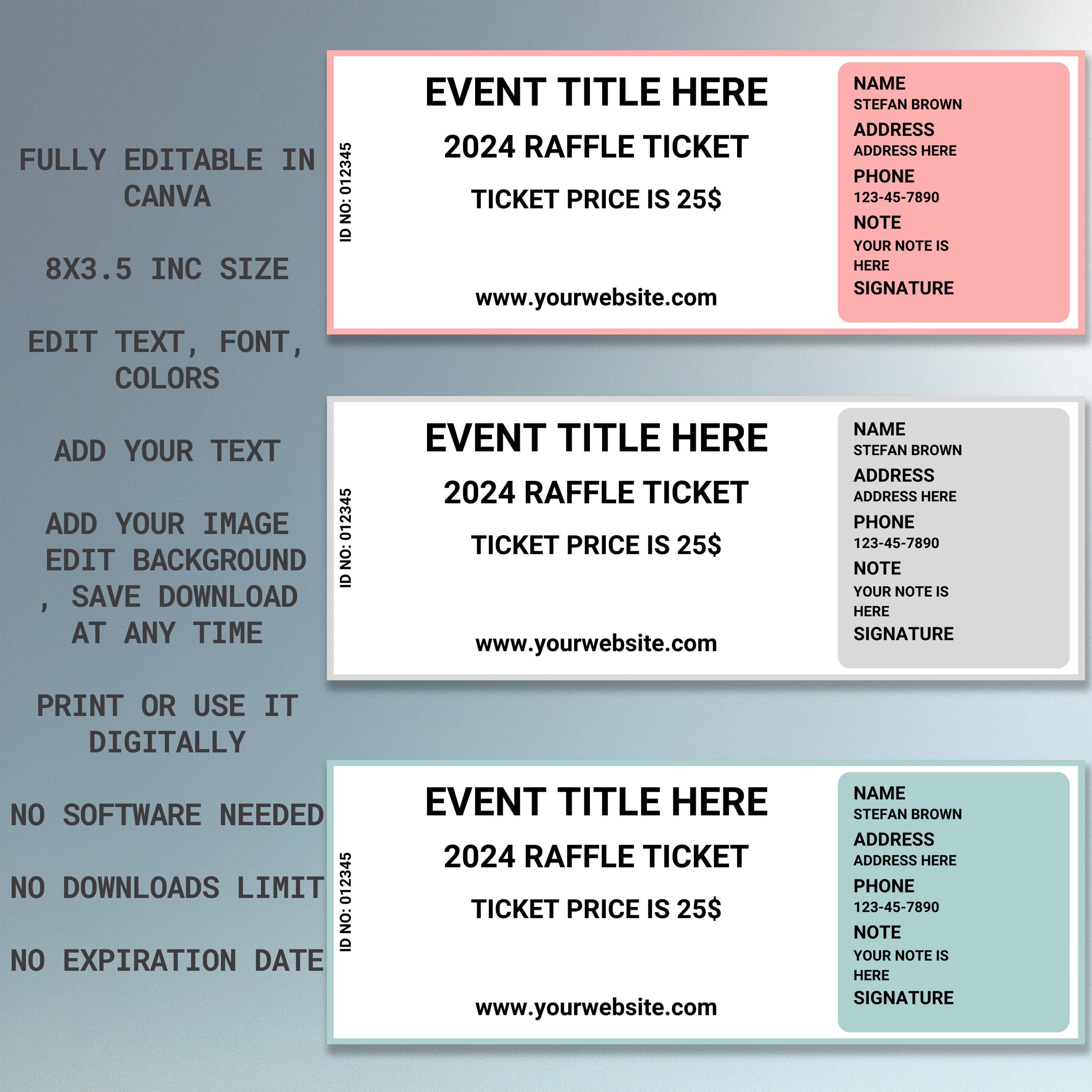 Editable Raffle Ticket Template Printable Raffle Ticket Surprise ...
