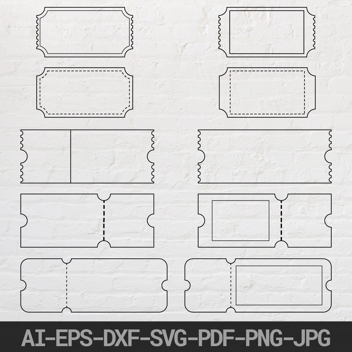 Billet SVG | Modèle de billet Svg | Billet d'événement vide | Coupon ...
