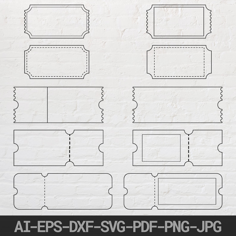 Ticket SVG | Ticket Template Svg | Empty Event Ticket | Coupon Cut File ...