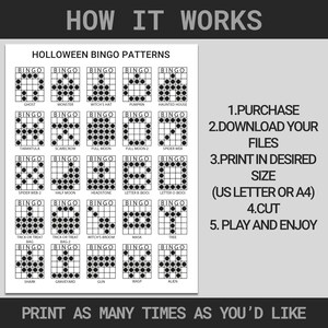 Halloween Bingo Patterns | Printable Holloween Bingo Party Game | 50 ...