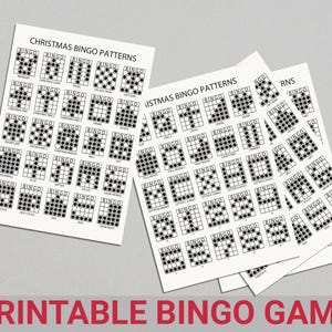 Christmas Bingo Patterns | Printable Christmas Bingo Party Game | 50 ...