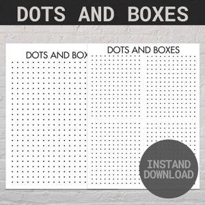 Dots and Boxes Game | Printable Dots Game | Classic Board Game ...