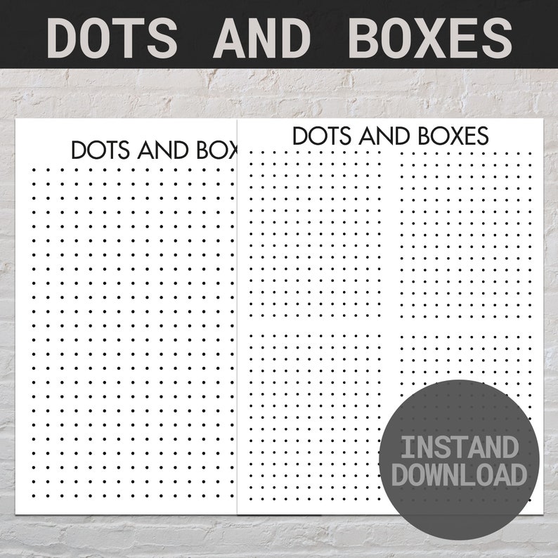 Dots and Boxes Game | Printable Dots Game | Classic Board Game ...