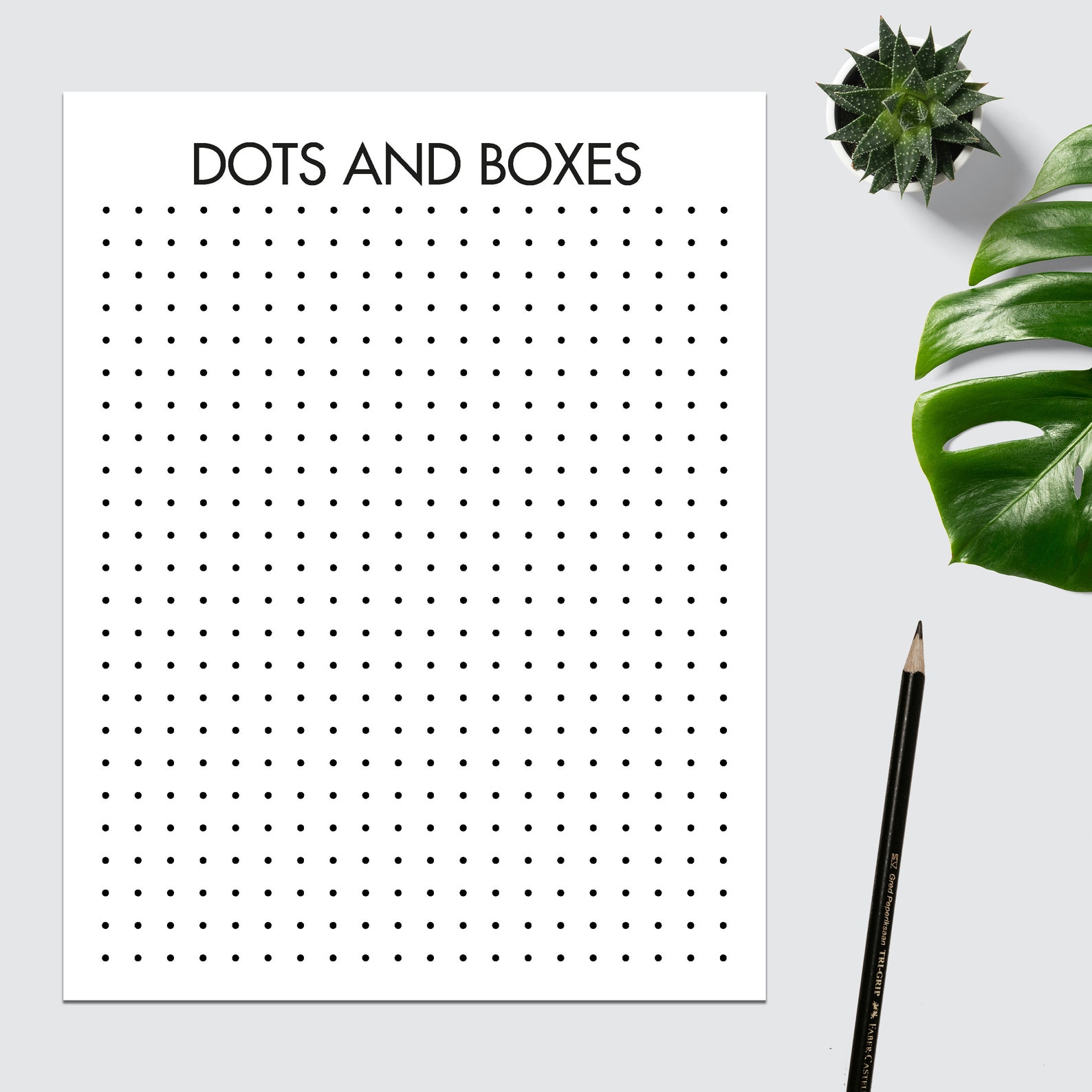 Dots and Boxes Game | Printable Dots Game | Classic Board Game ...