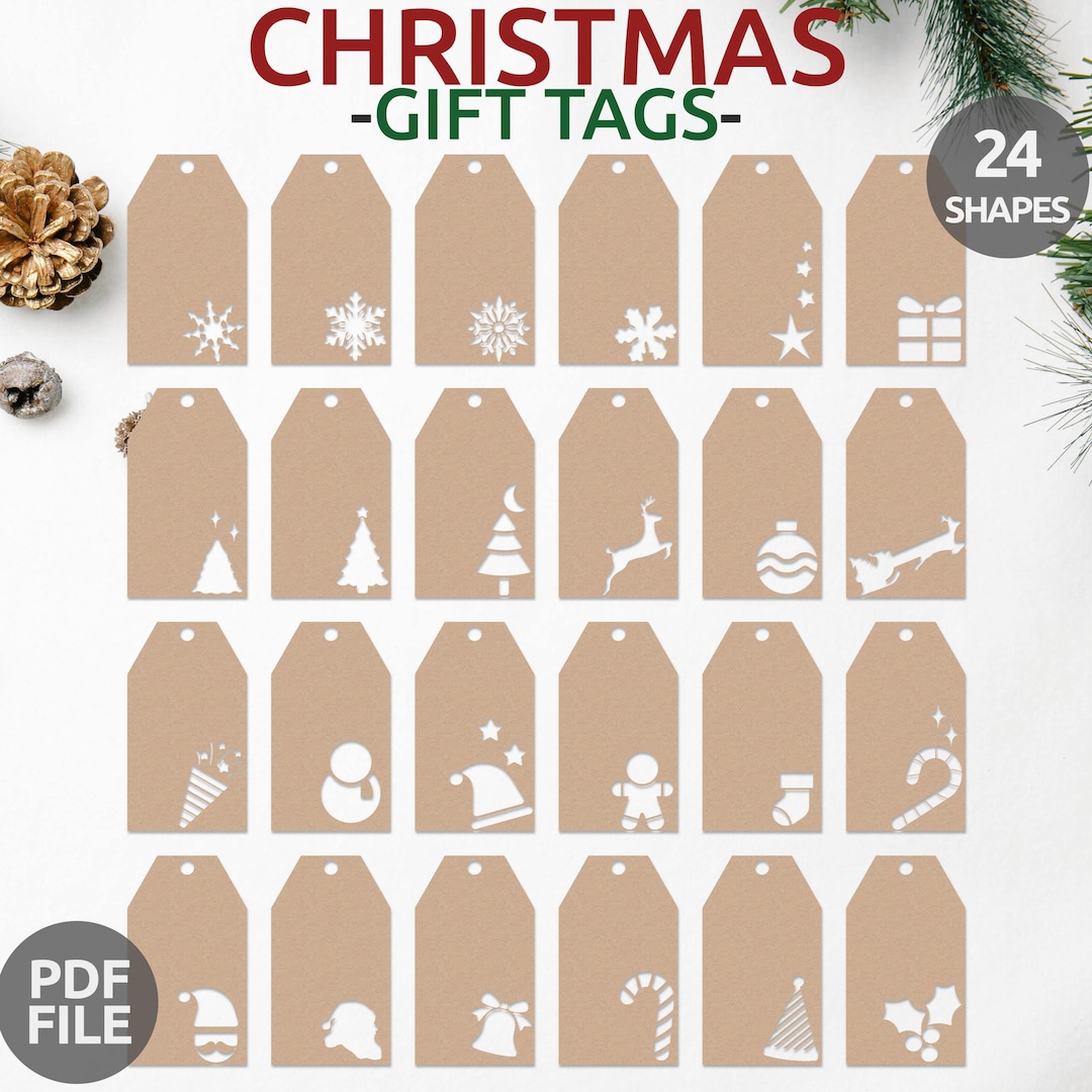 Christmas Gift Tag Templates | Christmas Tag Laser File | Christmas ...