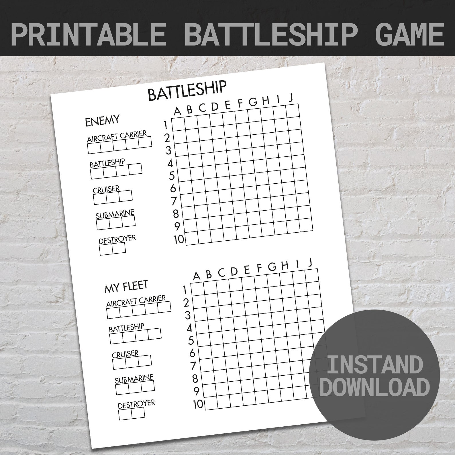 Printable Battleship Game | Battleship Game | Battleship Board Game ...