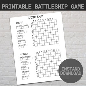 Printable Battleship Game | Battleship Game | Battleship Board Game ...