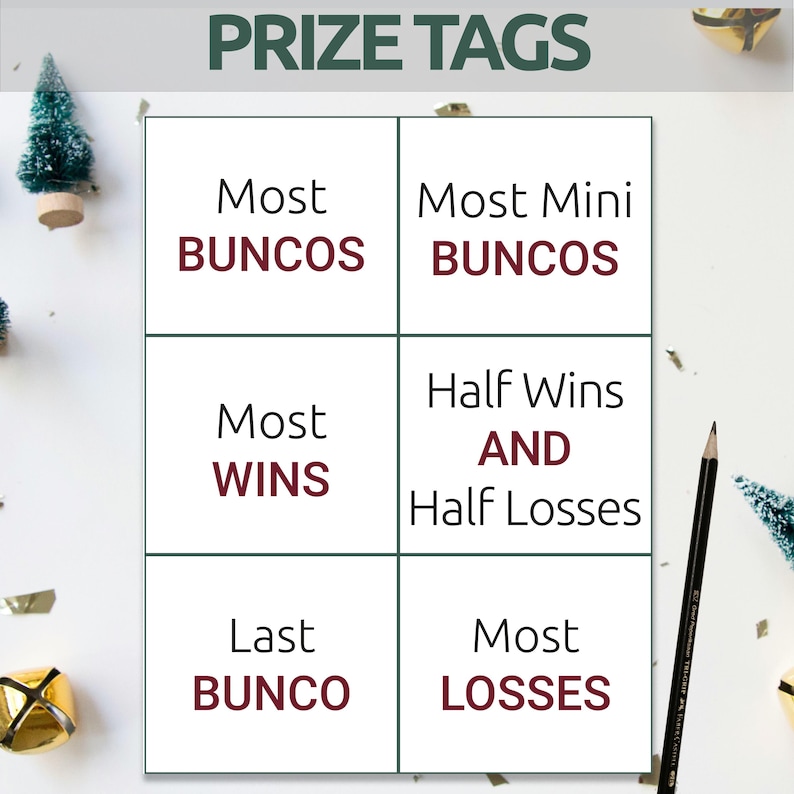Christmas Bunco Bundle | Minimal Bunco Game | Printable Christmas Party ...