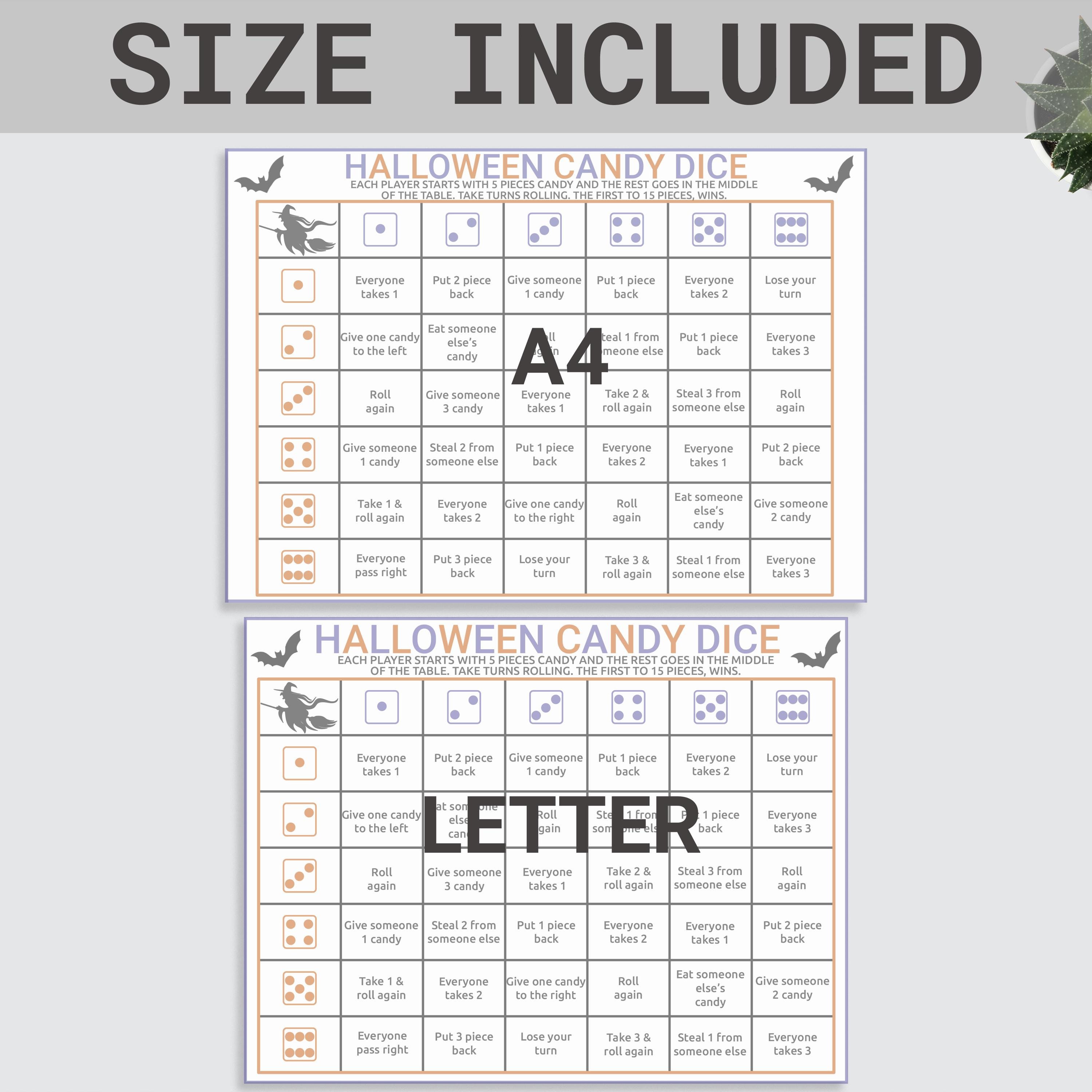 Halloween Candy Dice Game | Halloween Candy Game | Halloween Party ...