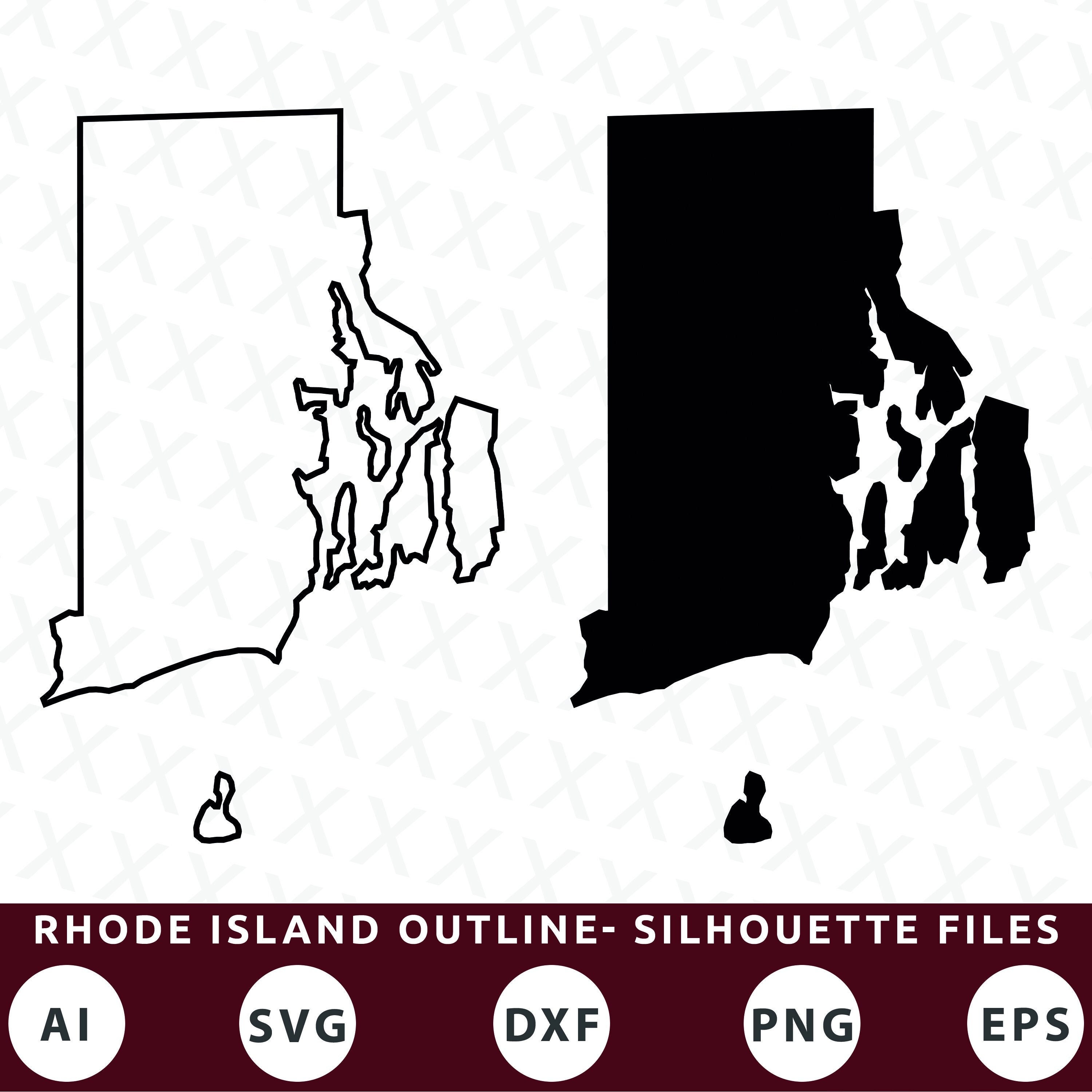 Rhode Island Outline SVG Files Rhode Island Silhouette SVG Files Rhode ...