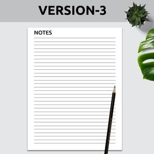 Printable Notes Page | Notes Template | Note Taking | Writing Paper ...