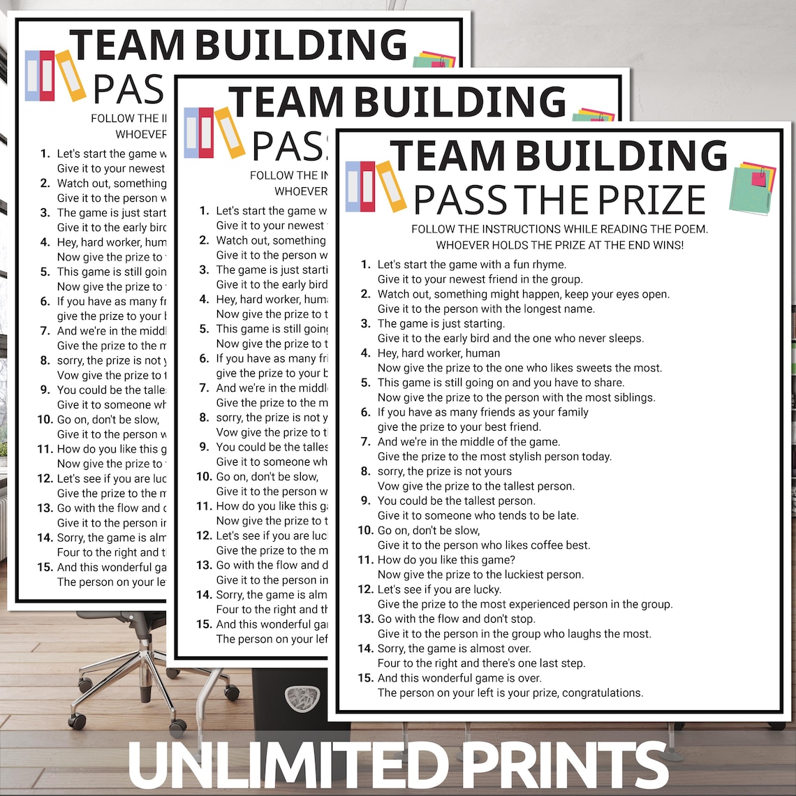 Team Building Games | Team Building Pass the Prize Game | Office Team ...