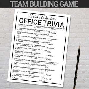 Office Trivia Game | Office Trivia Team Building Game | Office Party Game | Coworker Activity ...