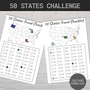 50 US States Checklist | 50 States Challenge | United States Map ...