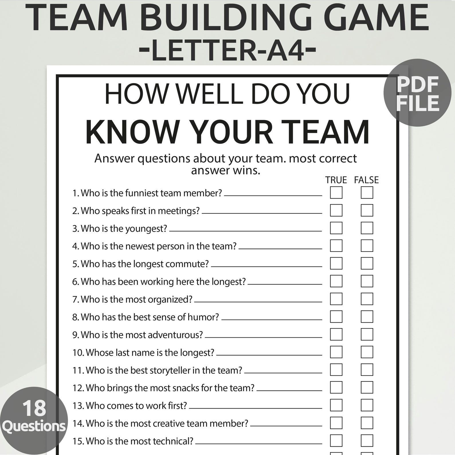 Office Trivia Team Building Games | Team Building Games | Coworker ...
