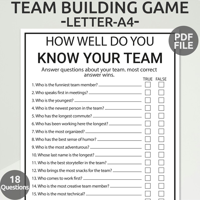 Office Trivia Team Building Games | Team Building Games | Coworker ...