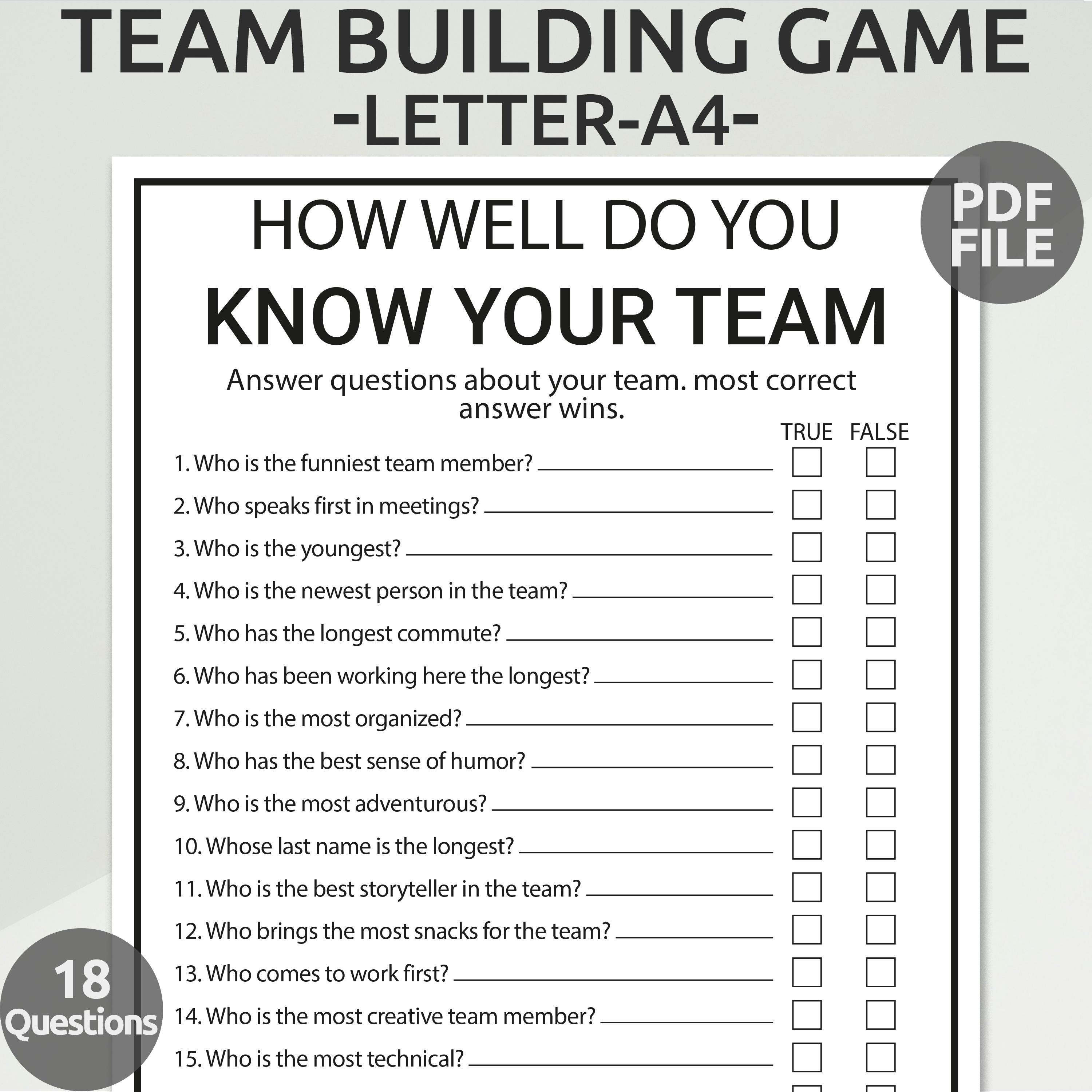 Office Trivia Team Building Games | Team Building Games | Coworker Activity | Printable Office ...