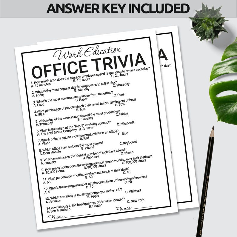 Office Trivia Game | Office Trivia Team Building Game | Office Party ...