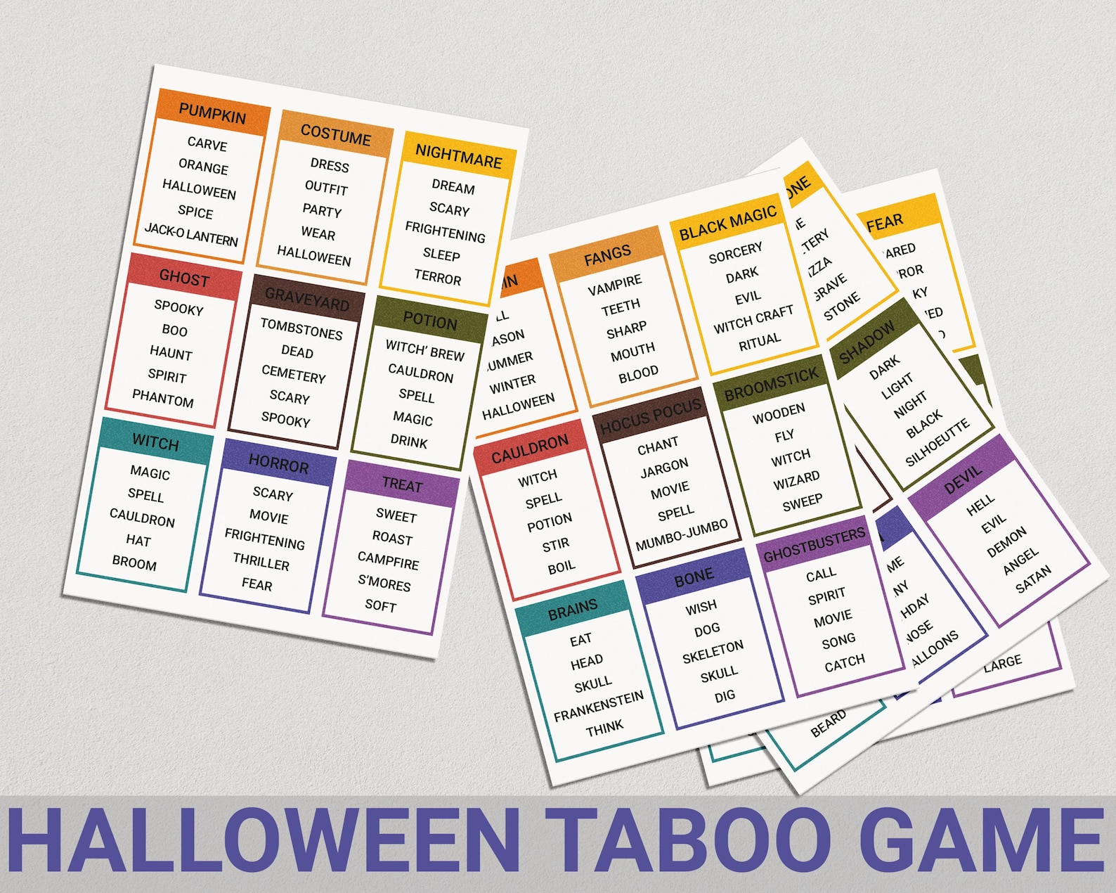 Halloween Taboo Game | Halloween Party Games | Halloween 5-second Game ...